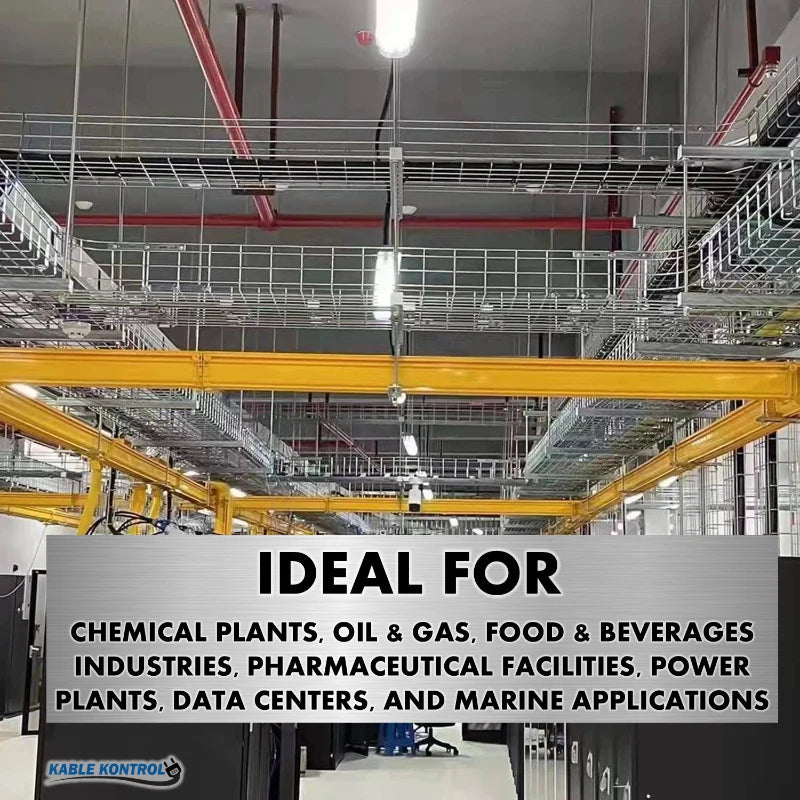 Wire Mesh Cable Tray Straight Section - 304 Stainless Steel - 20" W x ...