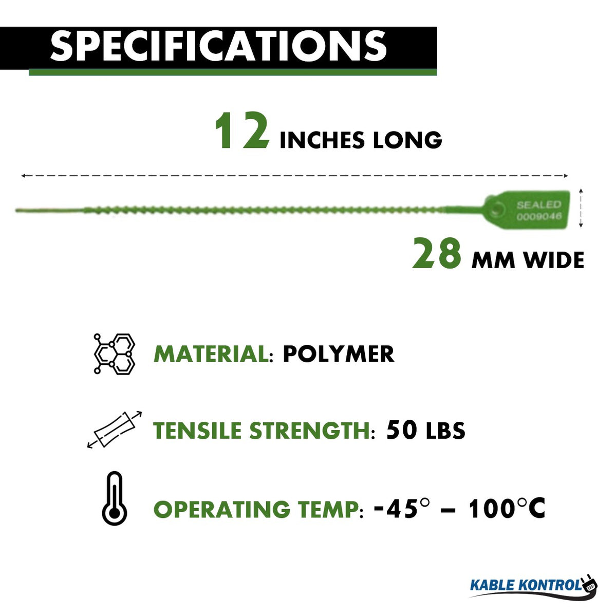 Pull Tight Identification & Serialized / Numbered Zip Ties — KABLE KONTROL