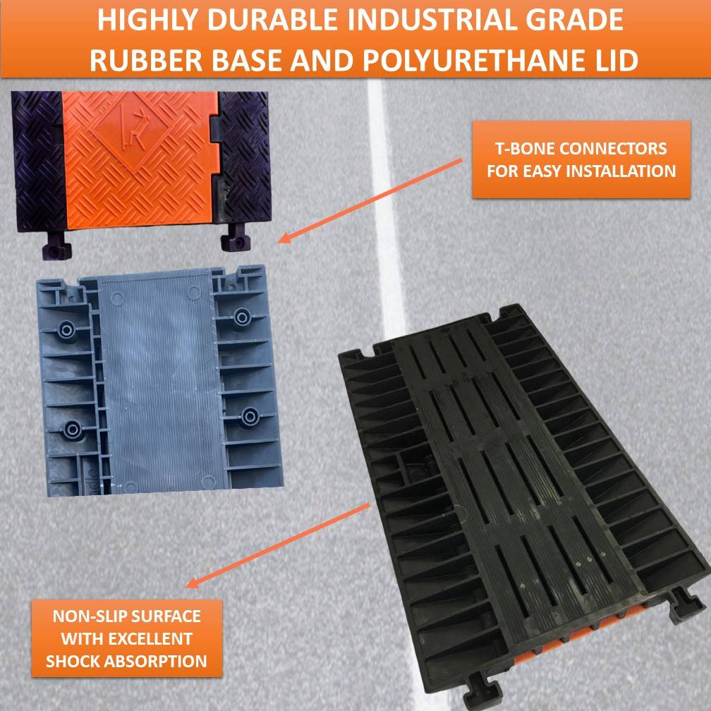Polyurethane Heavy Duty Cable Protector Ramp - 5 Channels — KABLE KONTROL