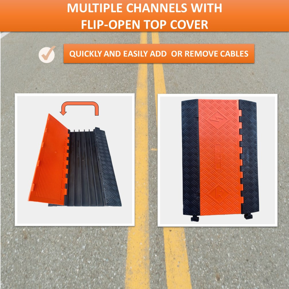 Polyurethane Heavy Duty Cable Protector Ramp - 5 Channels — KABLE KONTROL