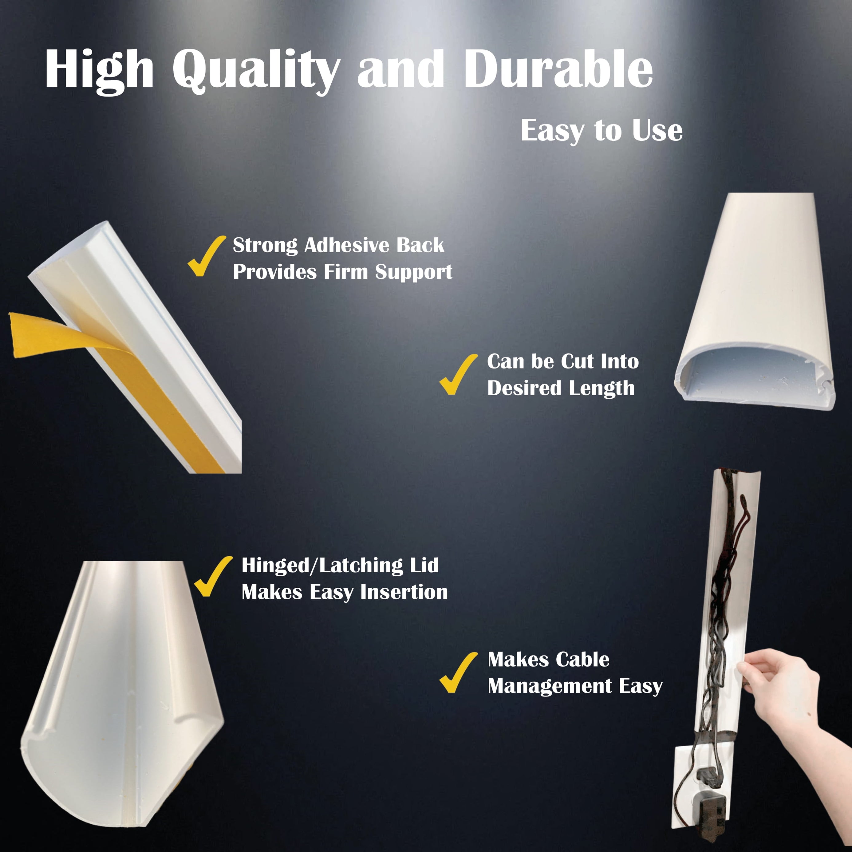 Smooth Mould® Wall Cord Cover Cable Raceway — KABLE KONTROL